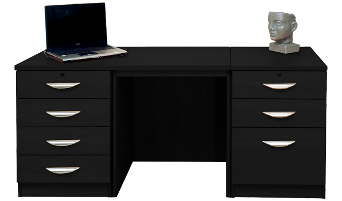 Home Office Black Havana Desk Set 09 in Black Havana Finish